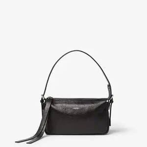 Fendi Crackled Leather Zipper Top Bag